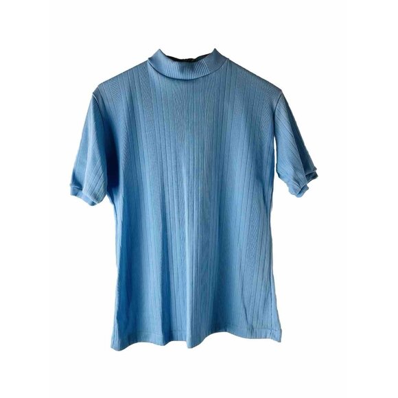 American Vintage | Tops | Vtg 7s Double Knit Polyester Collared Blouse ...